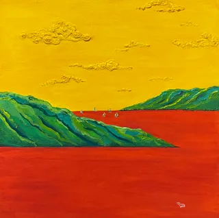 Nelson Basa - Emerald Rocky Mountain 4 - drybrush Gallery - Philippine Art