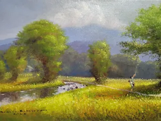 Rolando Zaballero - Sungkit 2 - drybrush Gallery - Philippine Art