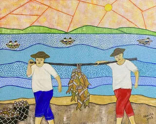 Owie Balita - Biyaya ng Dagat Series 1 - drybrush Gallery - Philippine Art