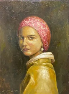Christian Cueno - Southern Girl with Pearl Earrings - drybrush Gallery ...