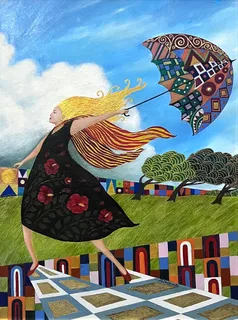 Jasper De Leon - Ang Liwayway ni Gabriela - drybrush Gallery - Philippine Art