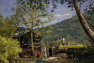 Dominic Escobar | Fine Day at Fish Pond 2022 | Available - drybrush ...