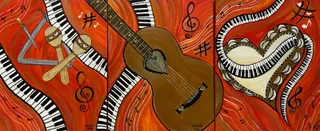 Owie Balita - Rhythm of Love (Triptych) - drybrush Gallery - Philippine Art